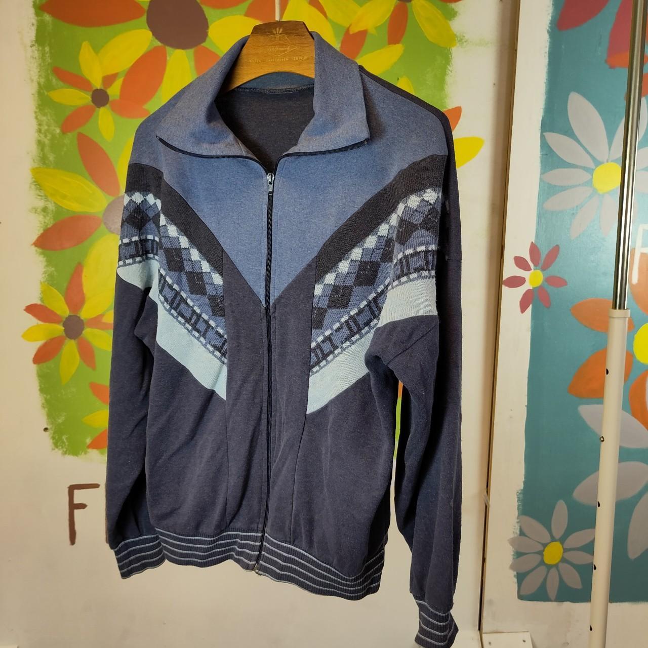 Retro cardigan in dark blue #retro #cardigan... - Depop