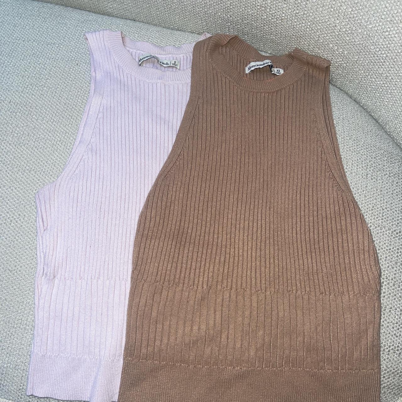 Abercrombie and Fitch Ribbed high neck top. SMALL... - Depop
