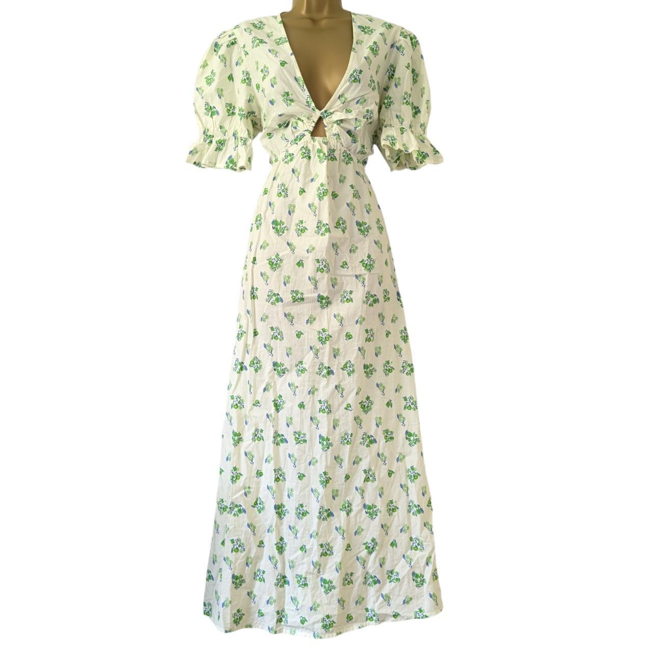 ASOS pastel green floral maxi dress with cutout.... | Depop