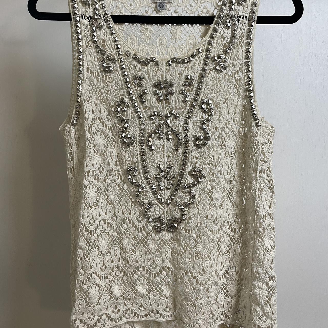 Ecote Women's White Vest | Depop