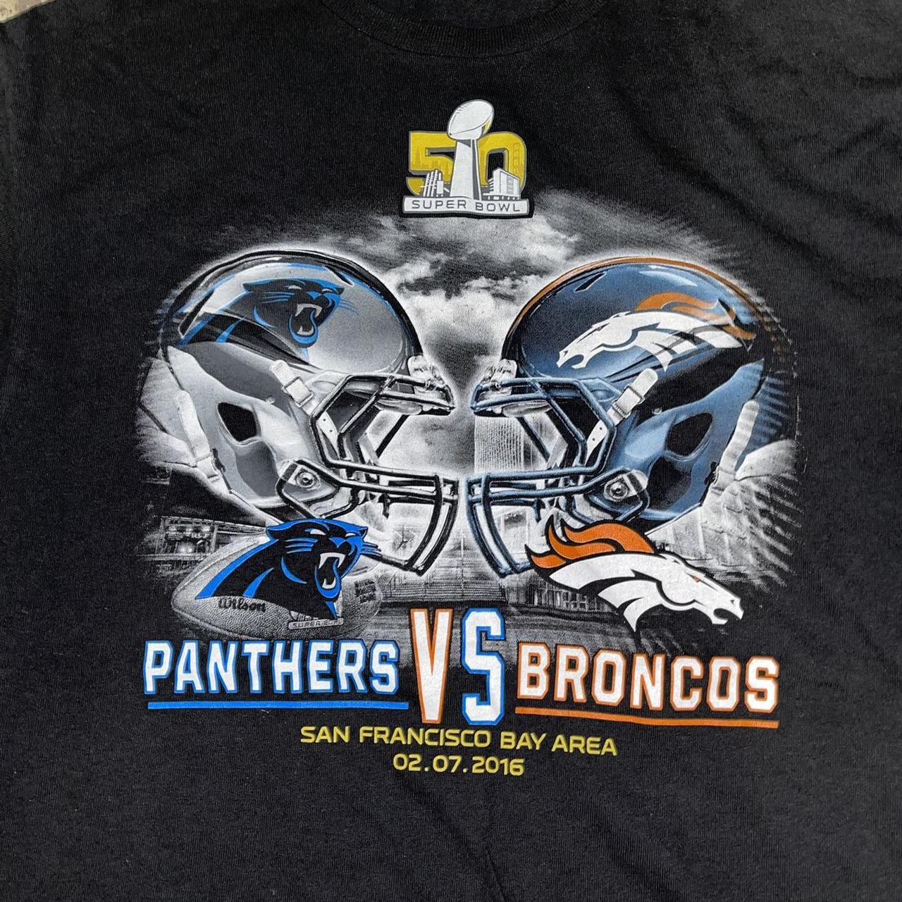 Super Bowl Panther VS Broncos graphic T-shirt PTP... - Depop