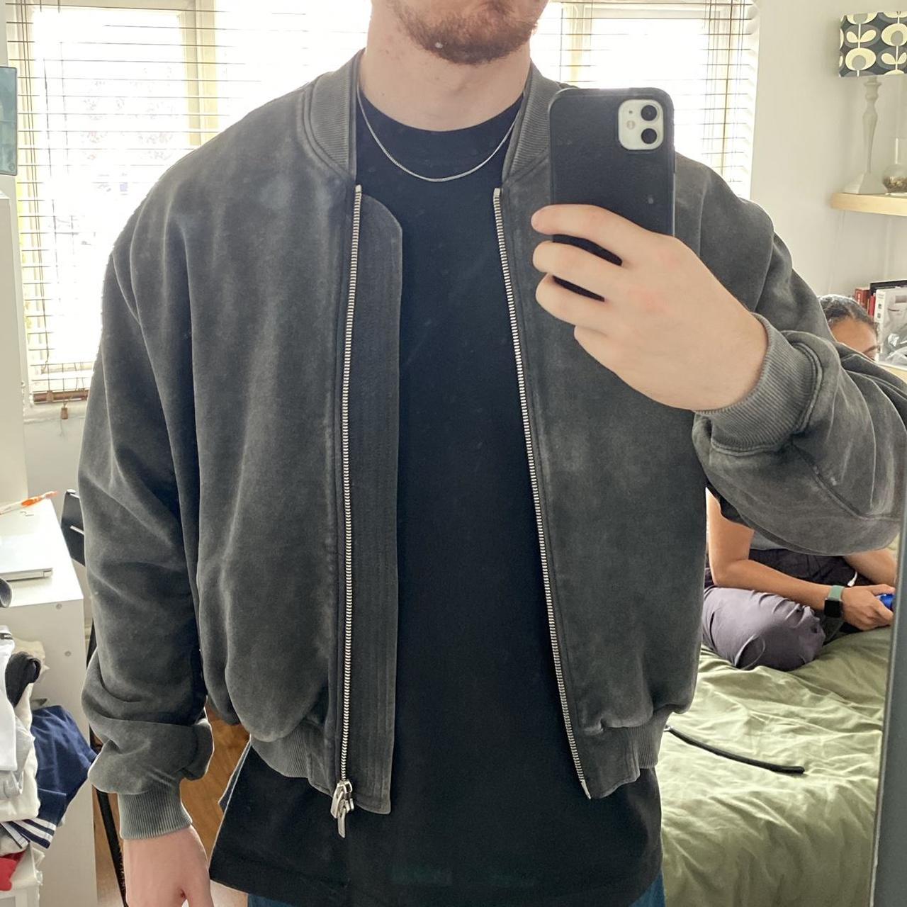 Represent blanks vintage grey bomber jacket Drop... - Depop