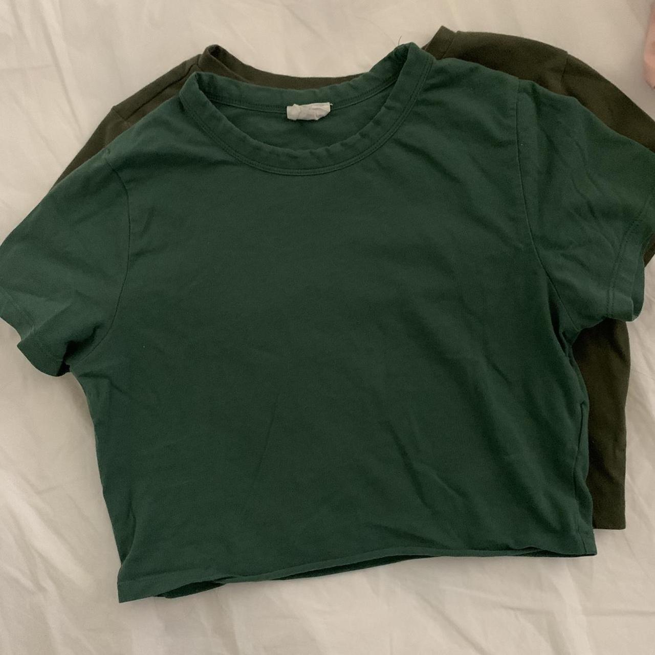 Green crop top bundle Green with black collar -... - Depop