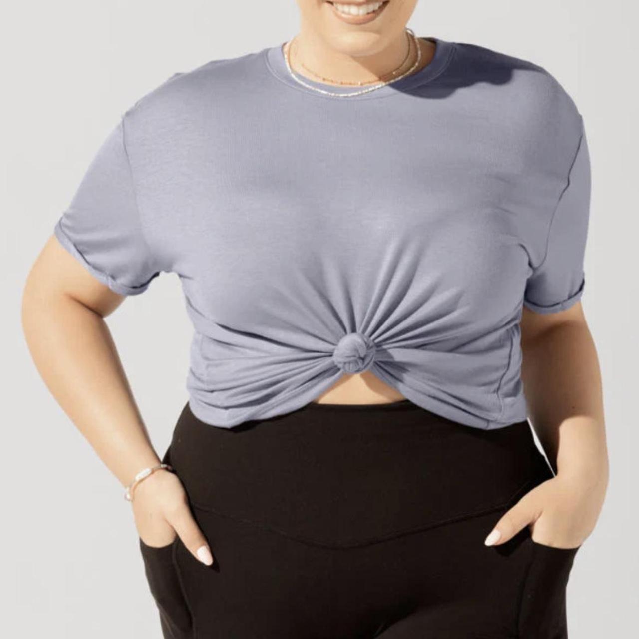 Popflex XS Perfect Tee in Dusty Blue Worn and... - Depop