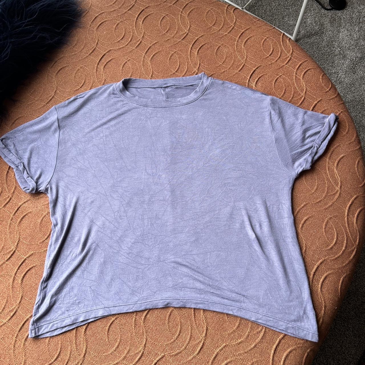 Popflex XS Perfect Tee in Dusty Blue Worn and... - Depop