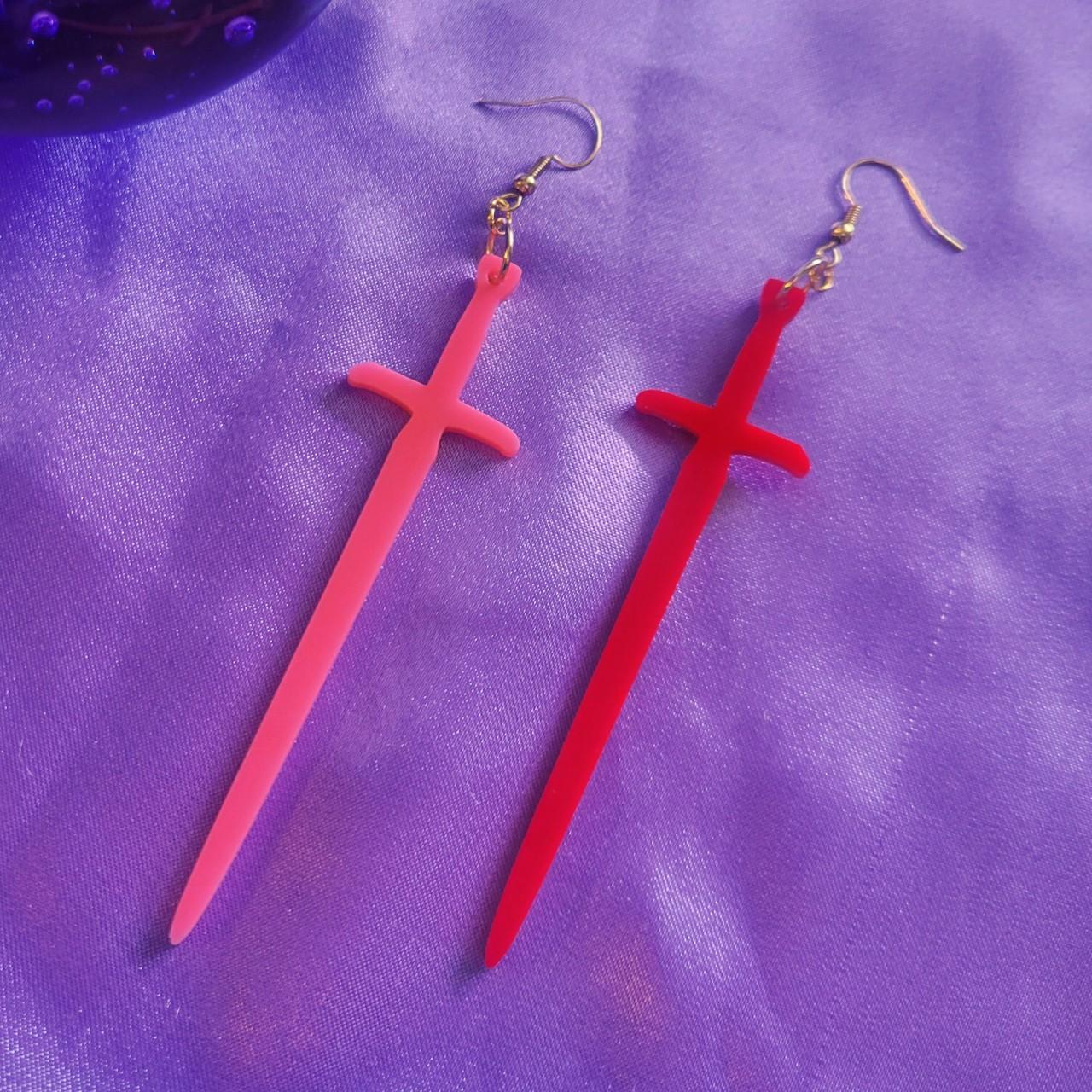 Handmade lovecore acrylic swords in red and pink. ... - Depop
