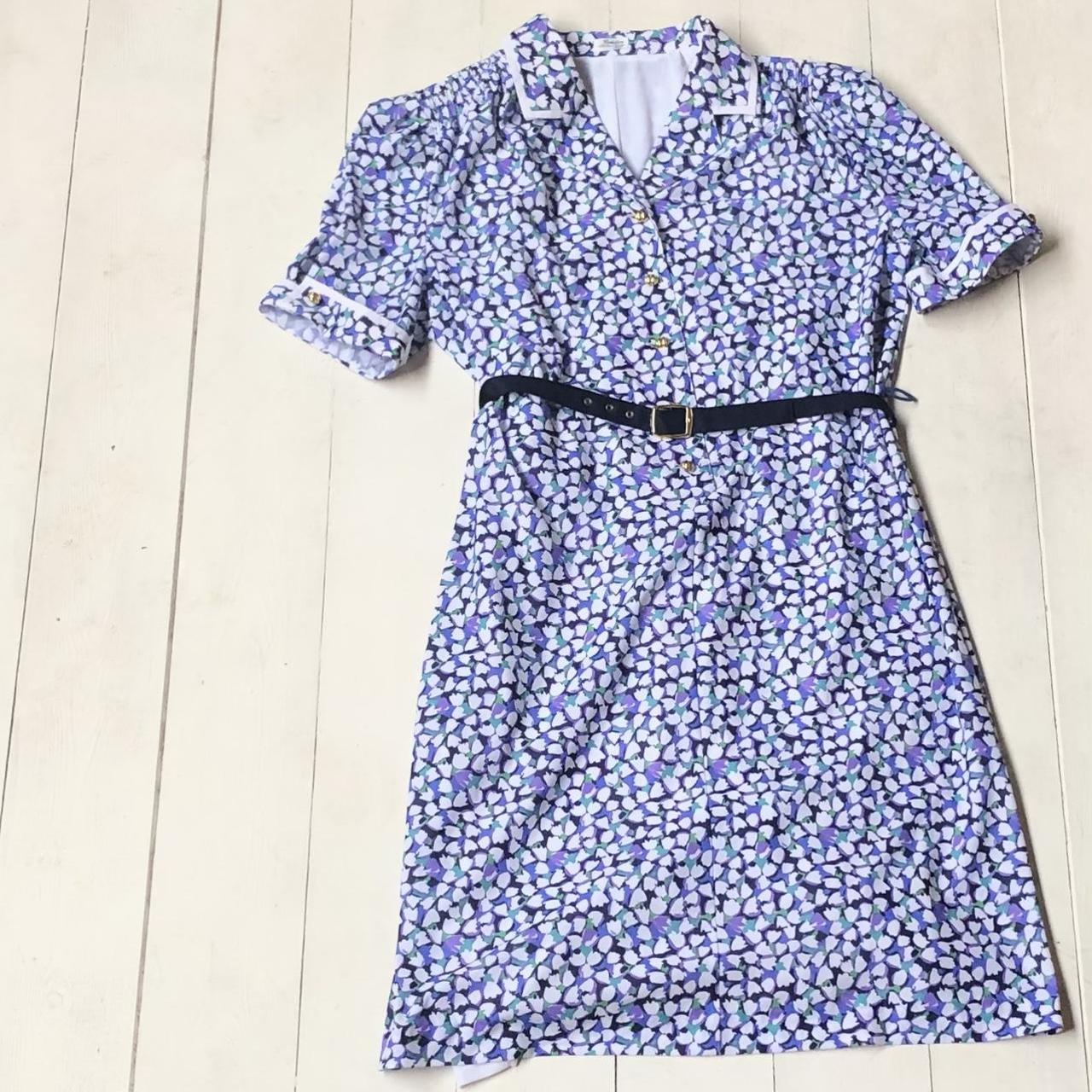 80s Vintage Shirt Dress Cute little day dress with... - Depop