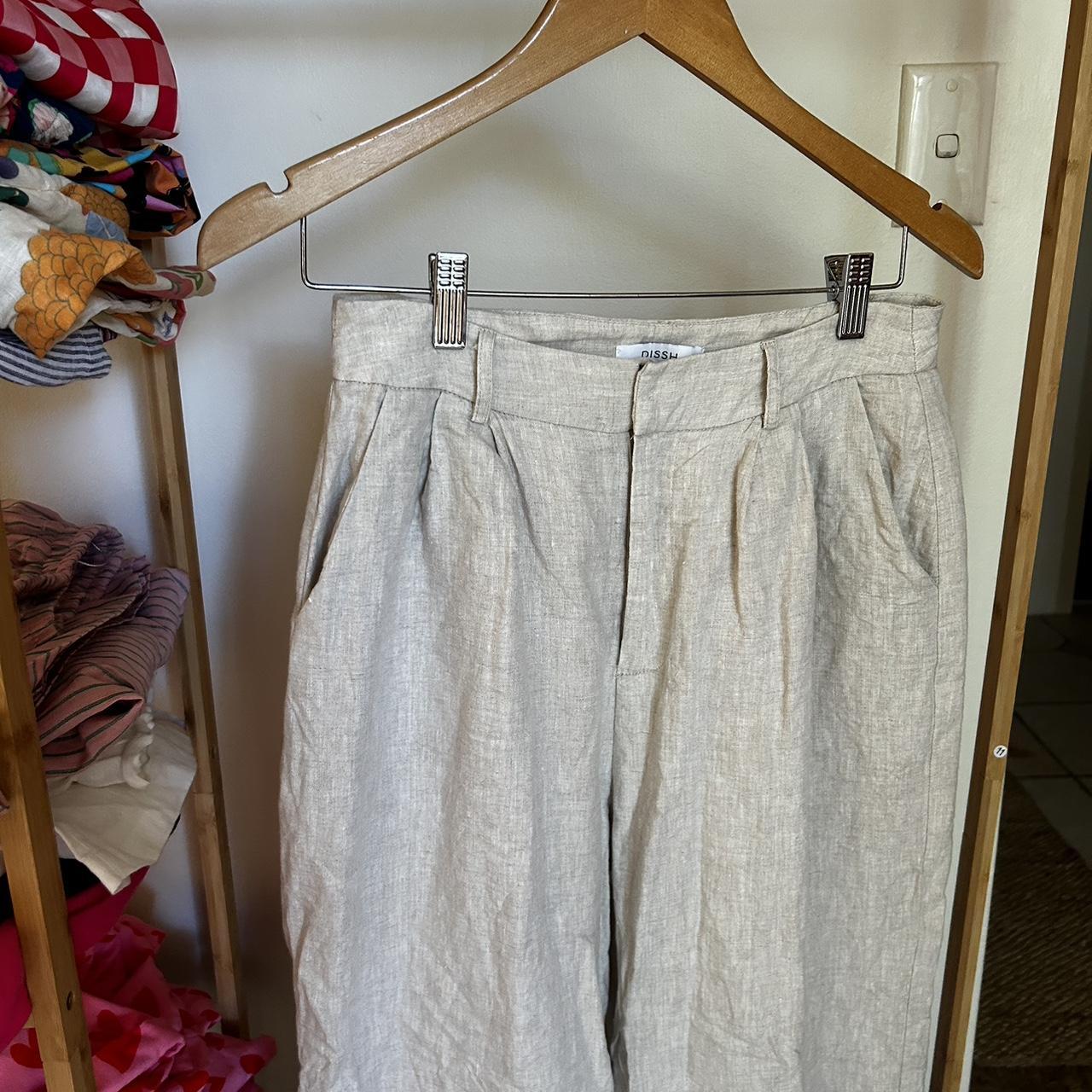 Dissh Norah Natural linen pants. Size 10. Lined.... - Depop