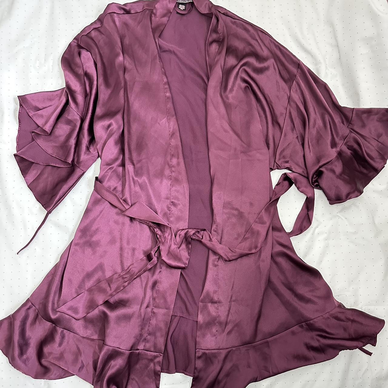 burgundy silk robe size M/L from Victoria’s secret - Depop
