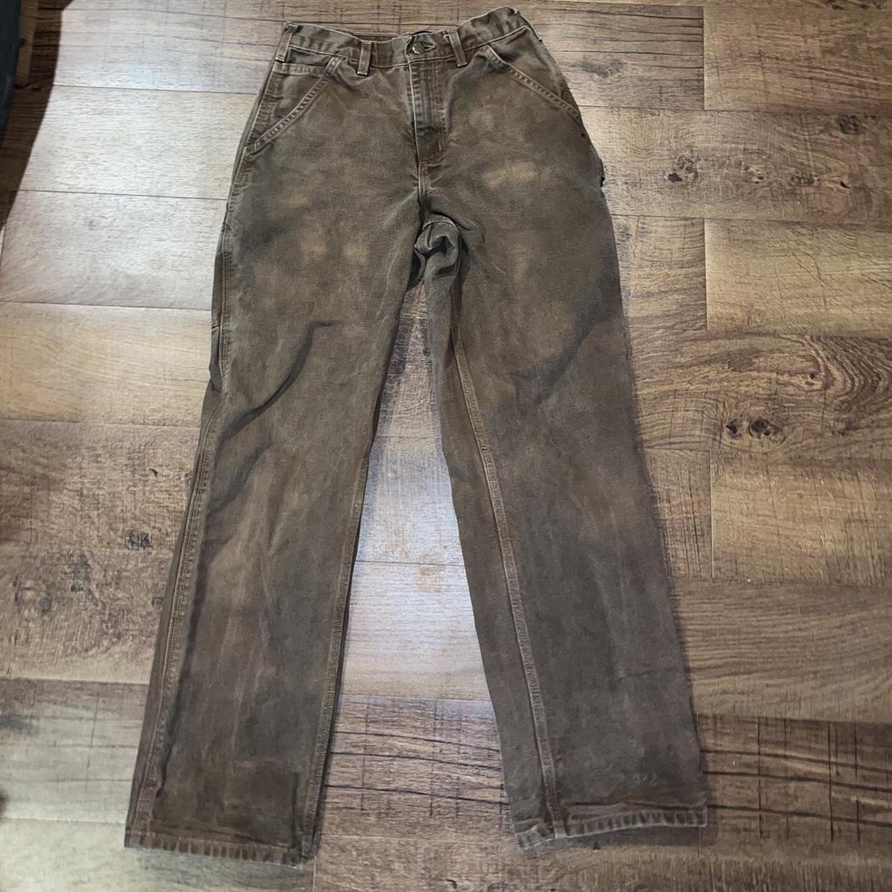 Brown carhartt carpenters pants Size: 28 x 32 - Depop
