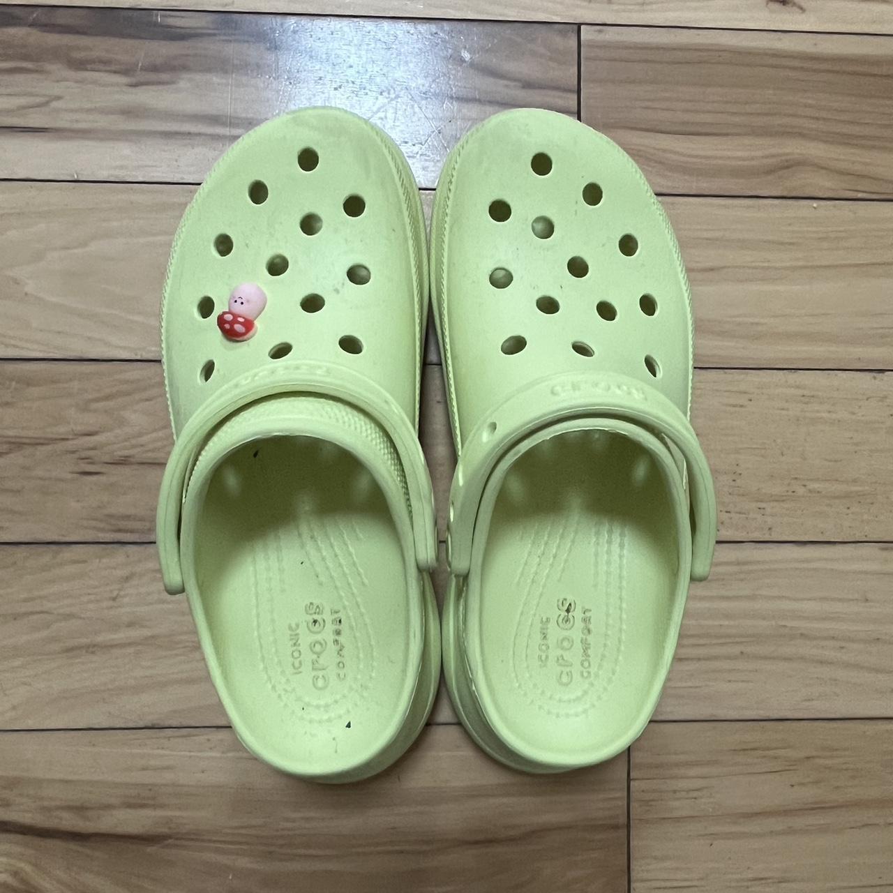 platform green crocs - size 8 in women’s - worn a... - Depop