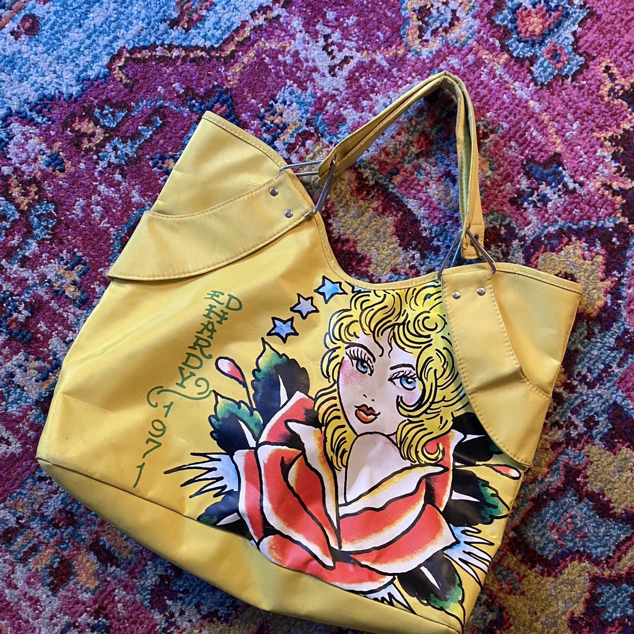 Yellow Ed Hardy Bag -The straps are a little dull,... - Depop