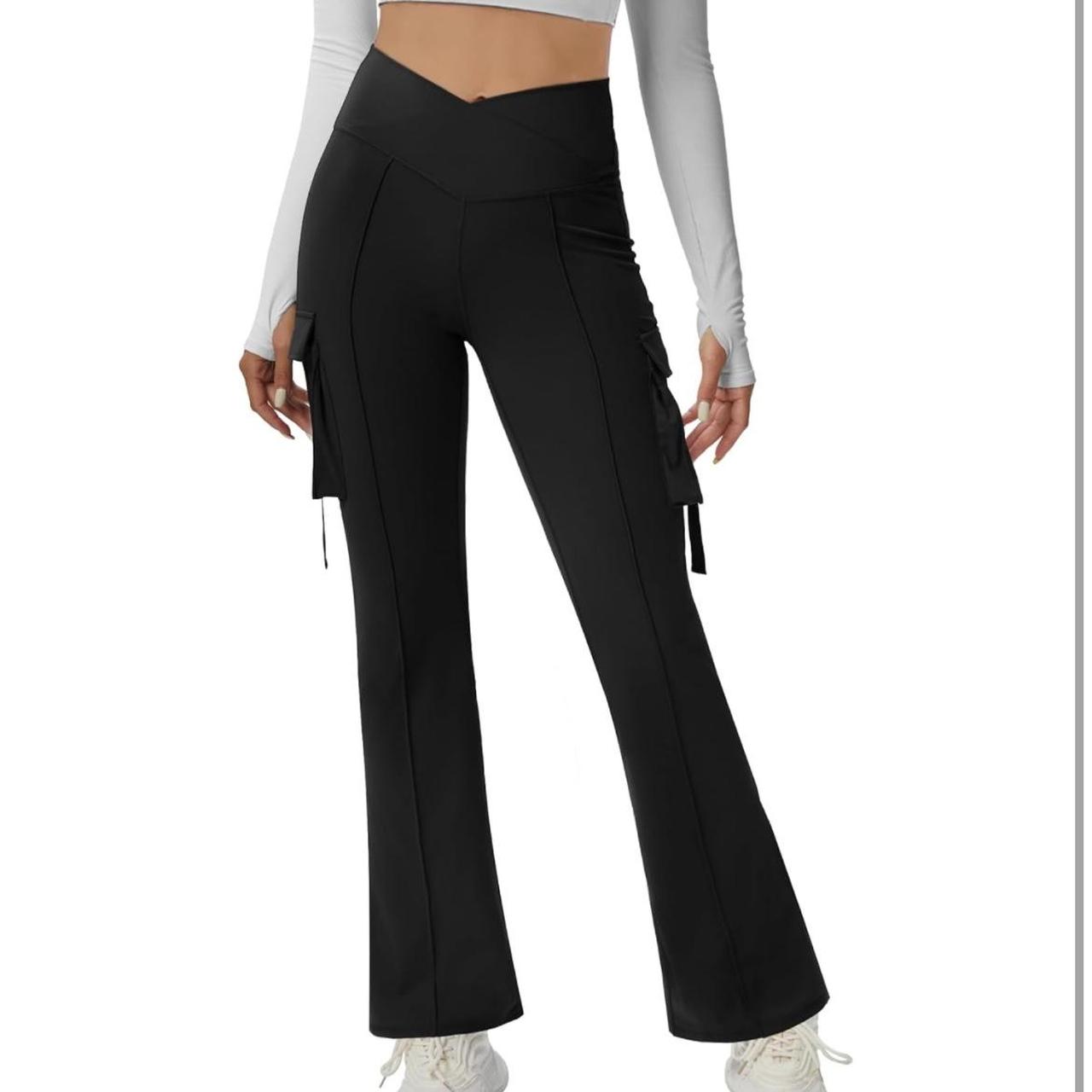 Women's CopyLeaf Flare Yoga Pants with big deep... | Depop