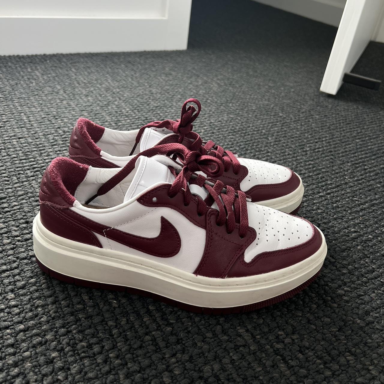 Nike Jordan 1 Elevate Platform Jordan 1s Maroon... - Depop