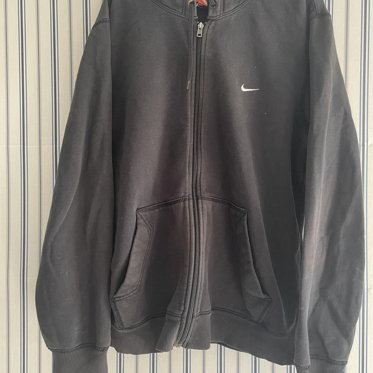 Black Nike zip up hoodie. Fits L/XL Size: Pit to Pit... - Depop