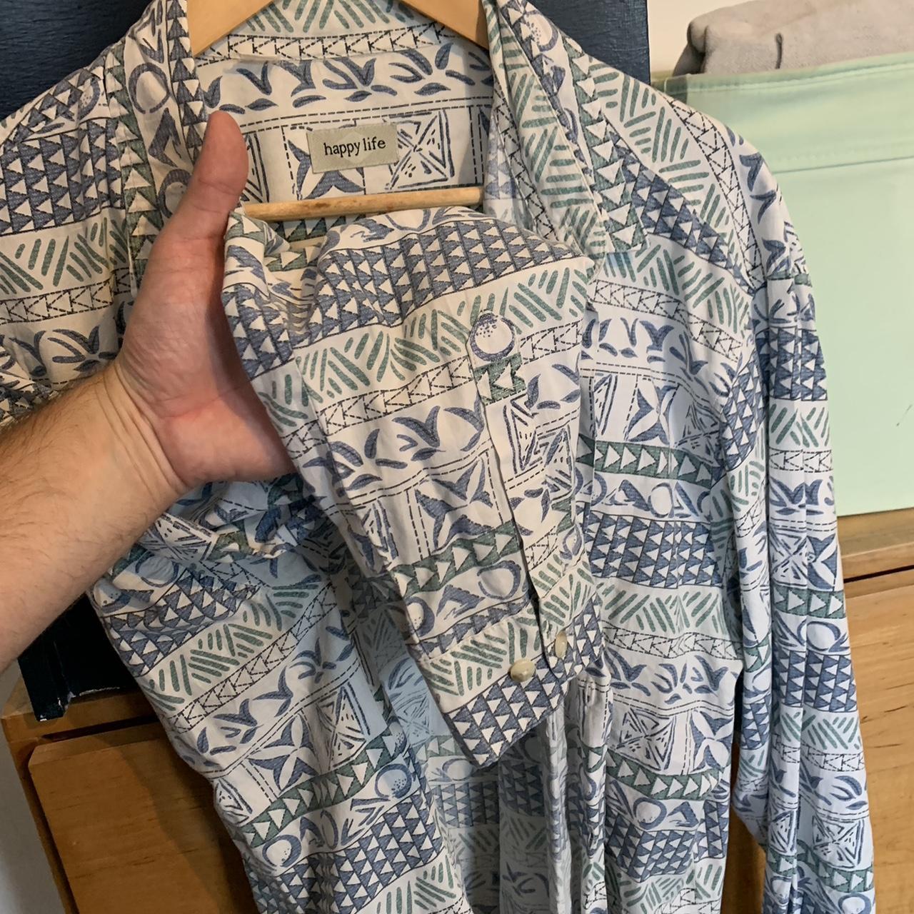 Happy Life cotton Aztec shirt - no size - but XL. - Depop