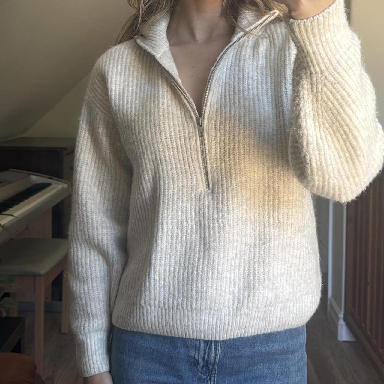 Vince Camuto Beige Quarter Zip Simple beige... - Depop