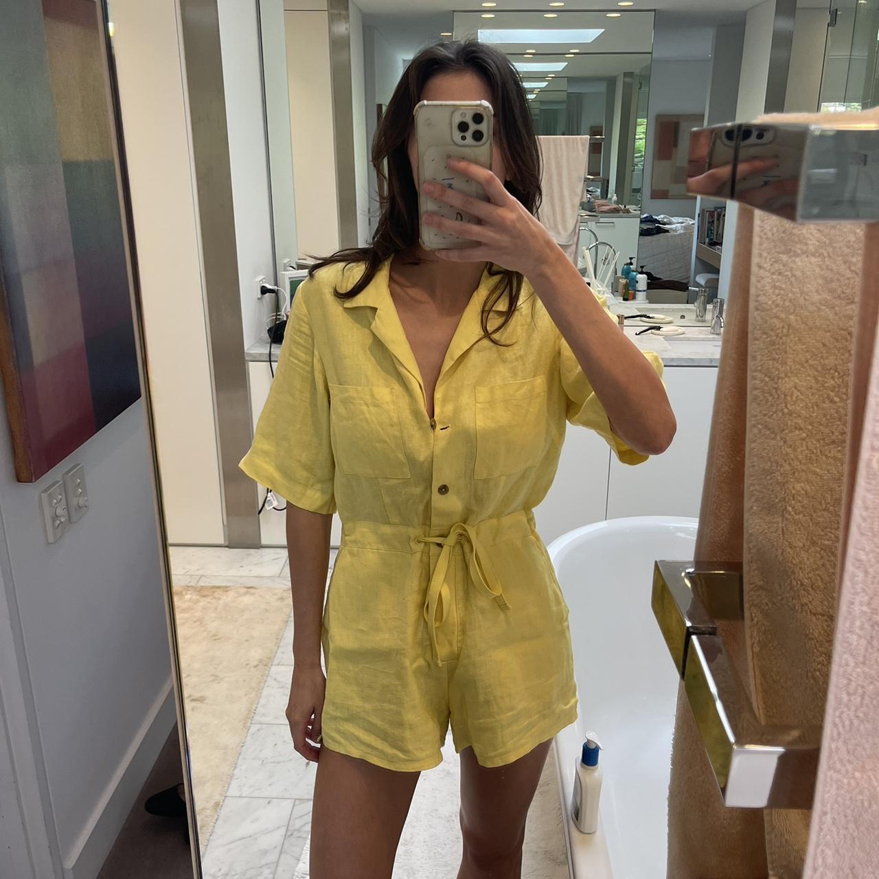 Selling Venroy yellow playsuit size medium - Depop