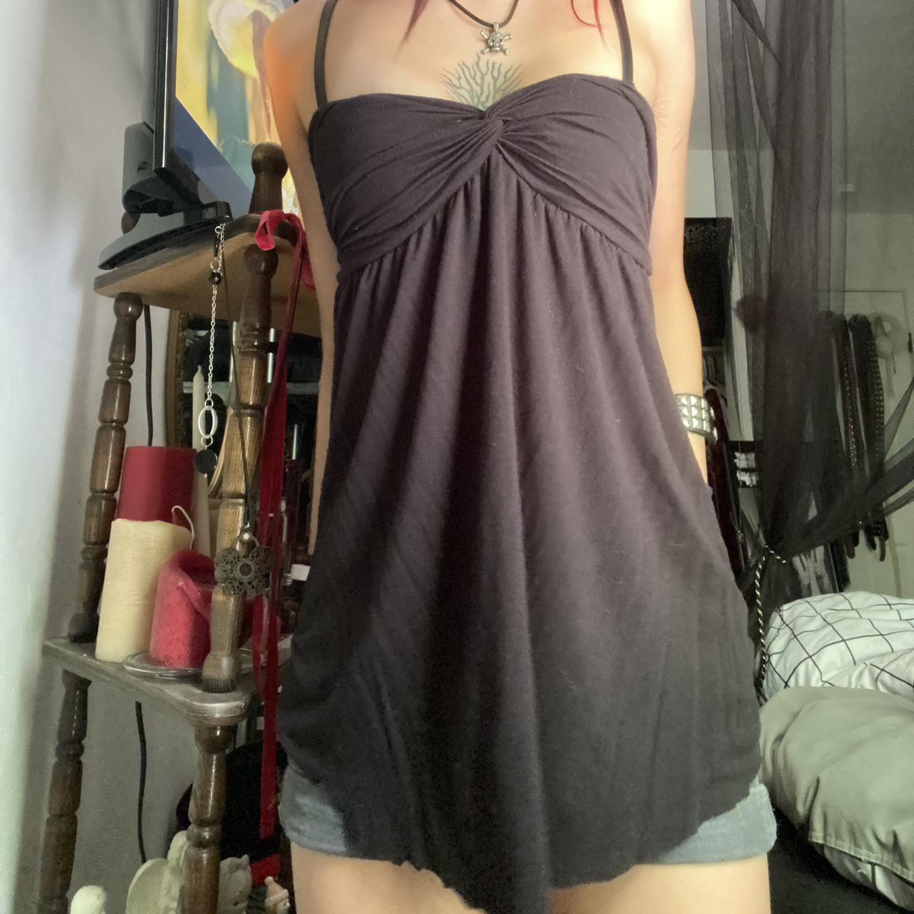 long flowy black strapless top 🗝️ - Depop