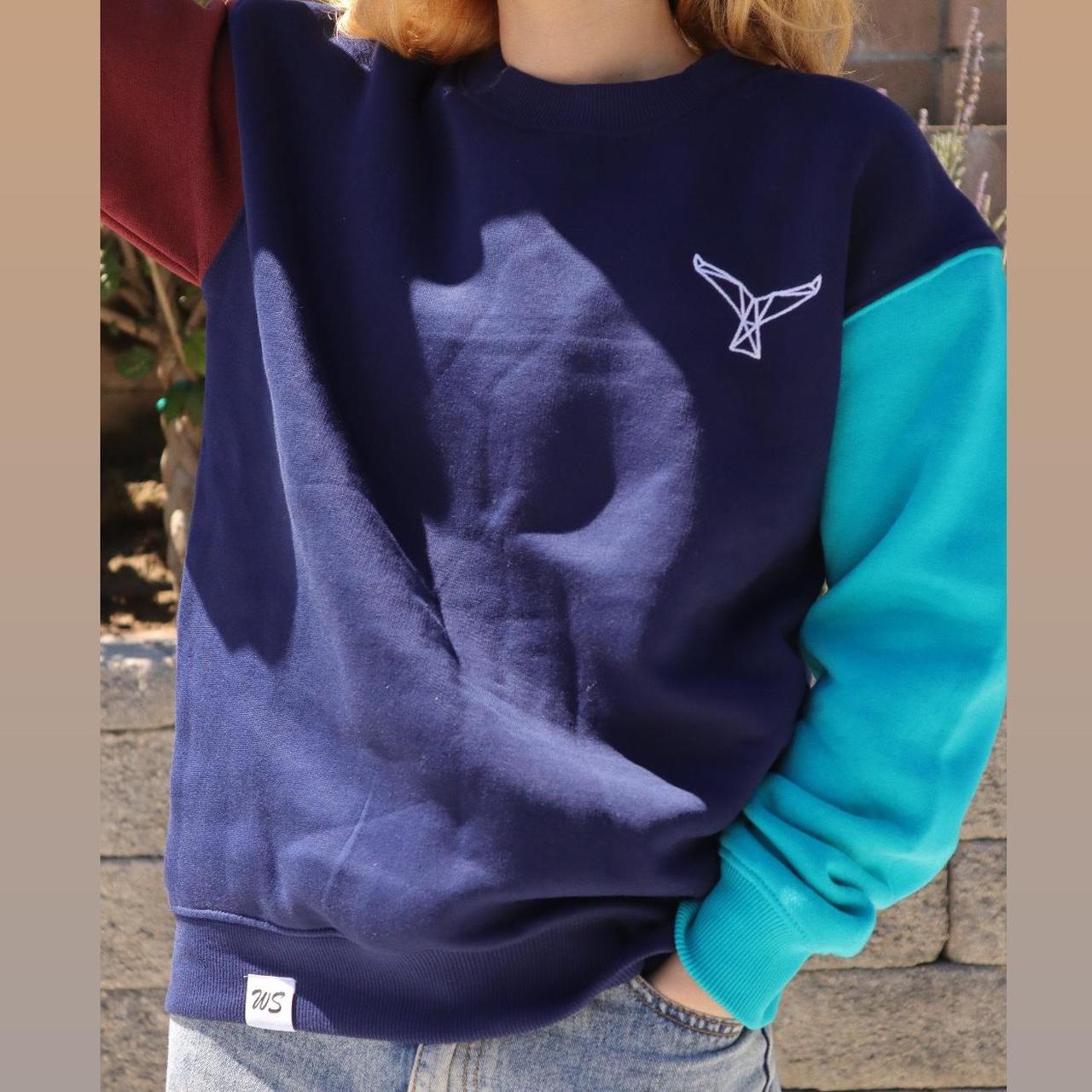 Colour block Wilbur Soot White Tail Sweater... - Depop