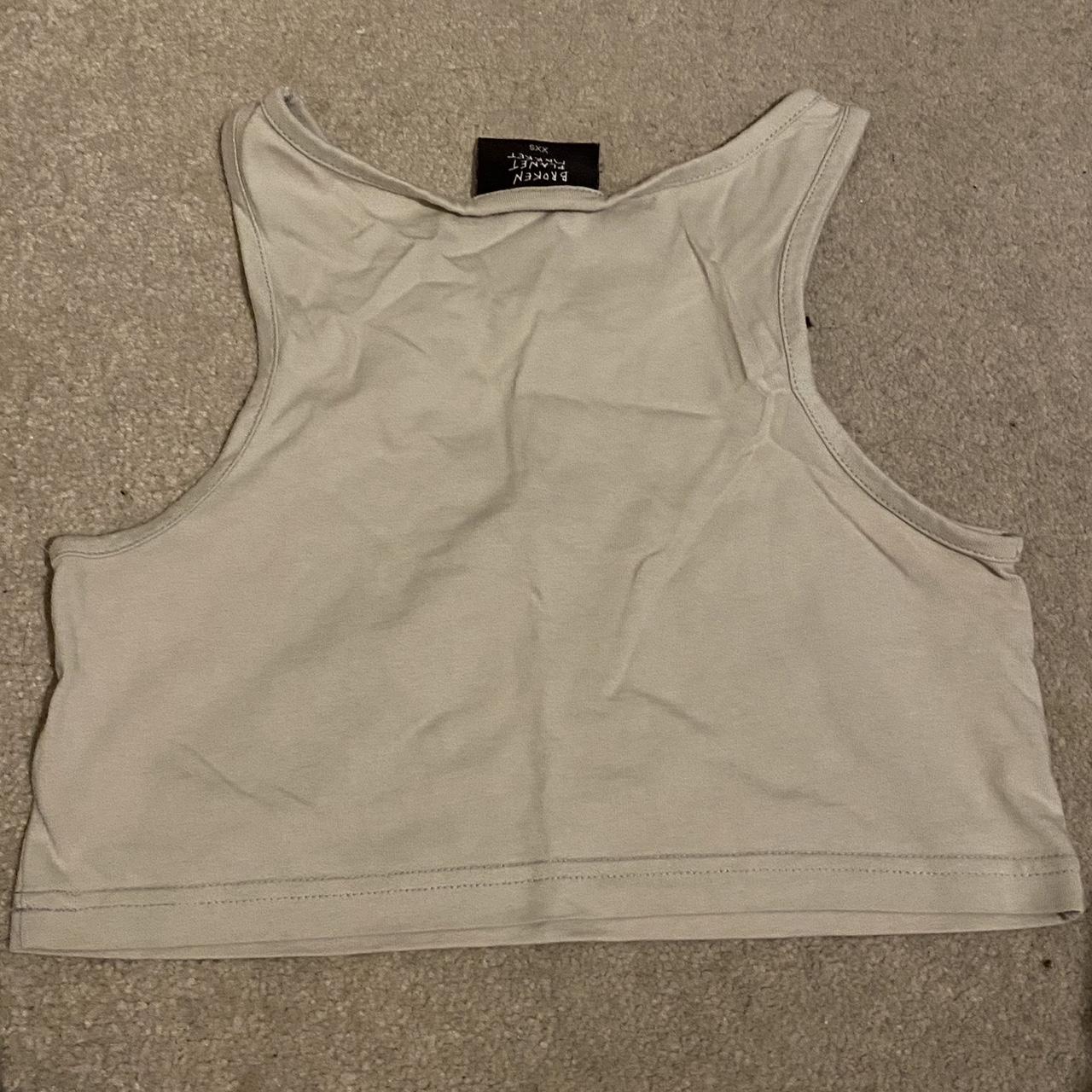 Women's Cream Crop-top | Depop