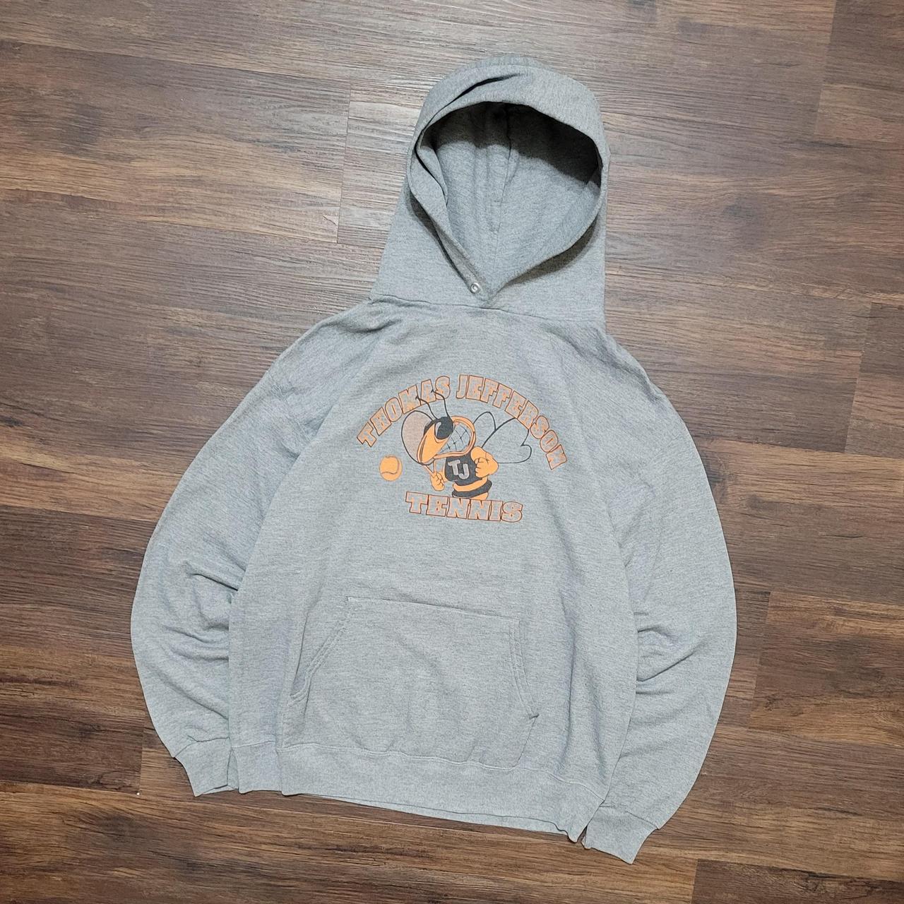 2000s Y2K Jerzees Thomas Jefferson Tennis Graphic... - Depop