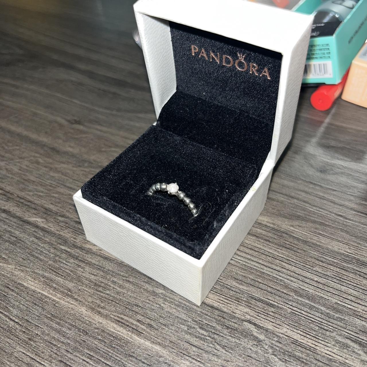 Pandora April/clear birthstone ring size 54.... - Depop