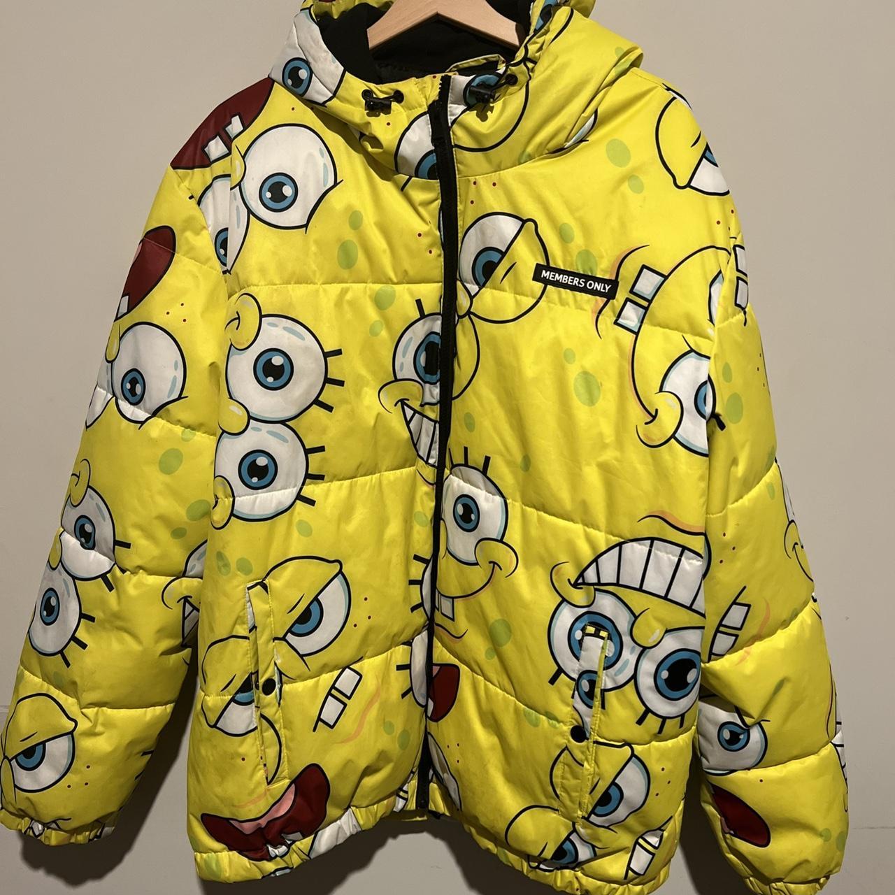 Nickelodeon Members only SpongeBob puffer jacket Sz... | Depop