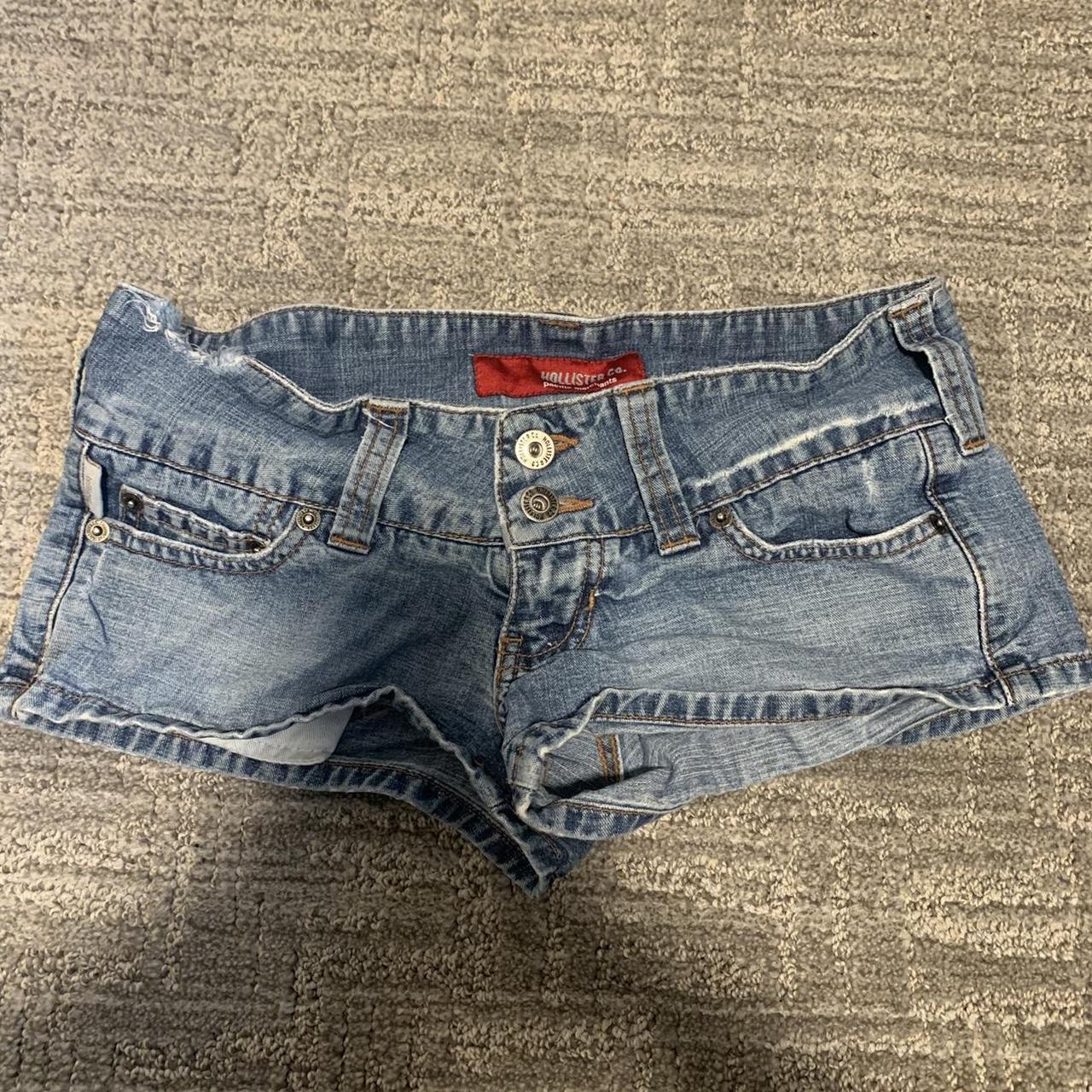 micro mini denim shorts 14 waist best fits an... - Depop