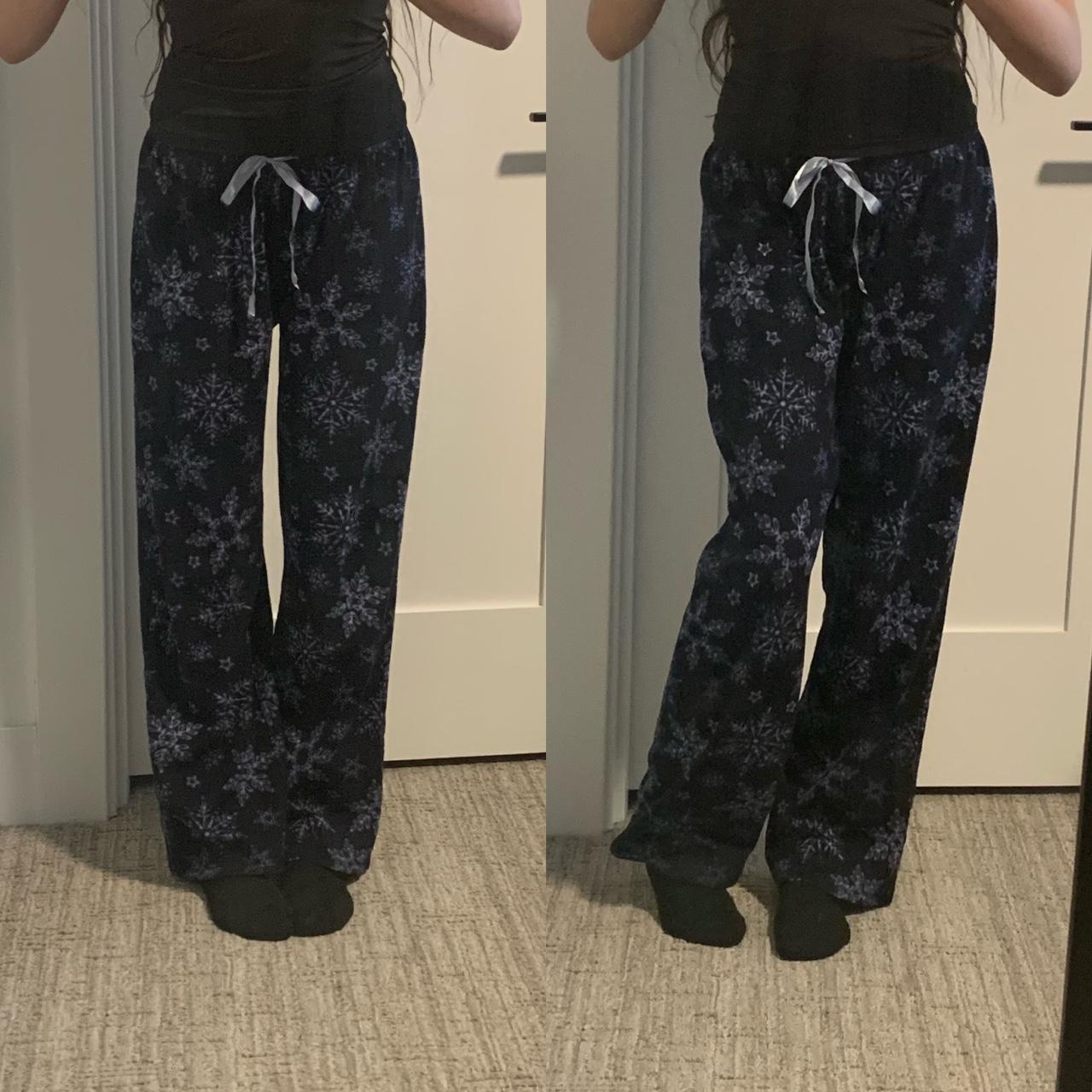 Blue Snowflake Pajama Pants Size: S Good... - Depop