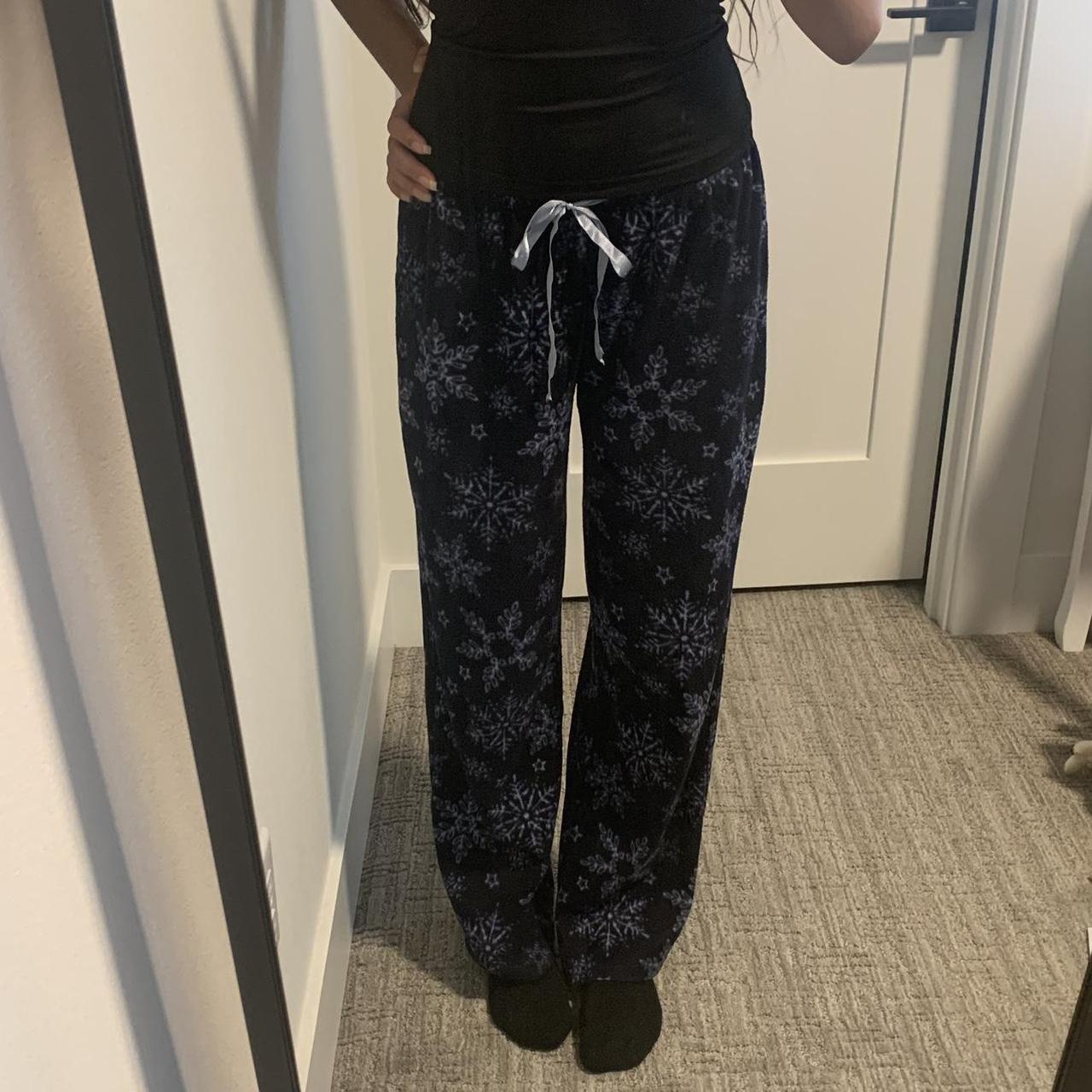 Blue Snowflake Pajama Pants Size: S Good... - Depop