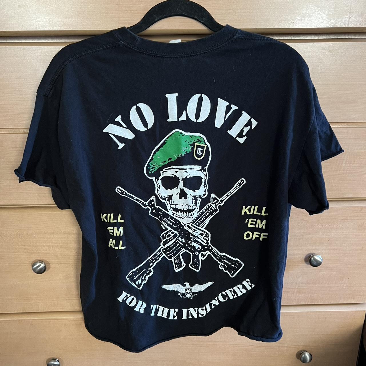 Men’s terror band tee no love Size large , cropped | Depop