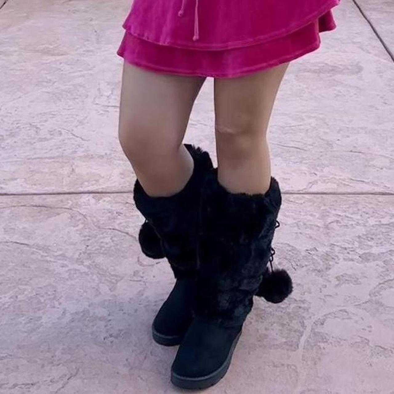 Tall Furry/Fuzzy black boots 🖤 Brand new without... - Depop