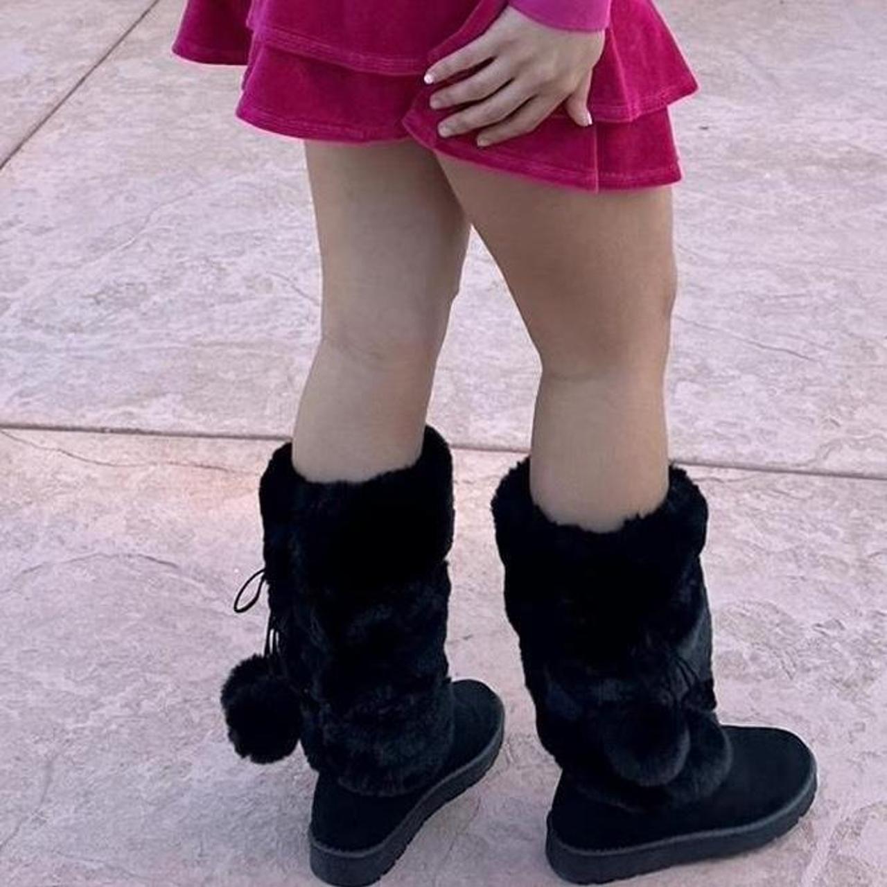 Tall Furry/Fuzzy black boots 🖤 Brand new without... - Depop