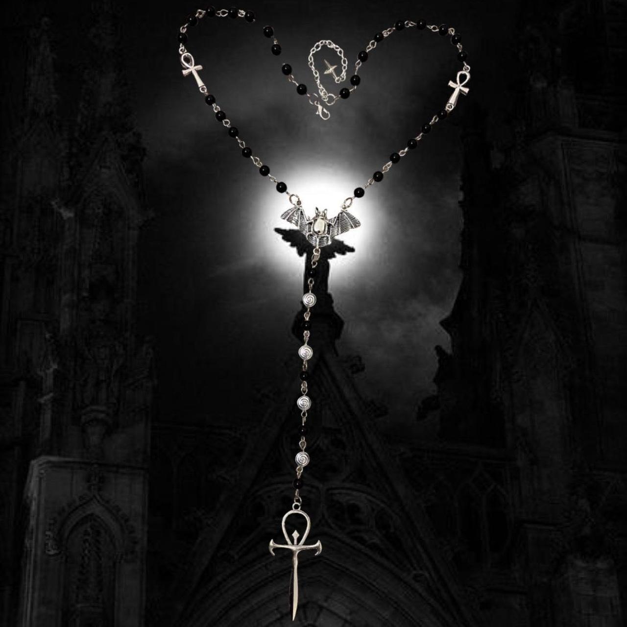 Goth Ankh necklace rosary style 🧛🏻‍♀️🦇 ⚠️⚠️10 day delay... - Depop