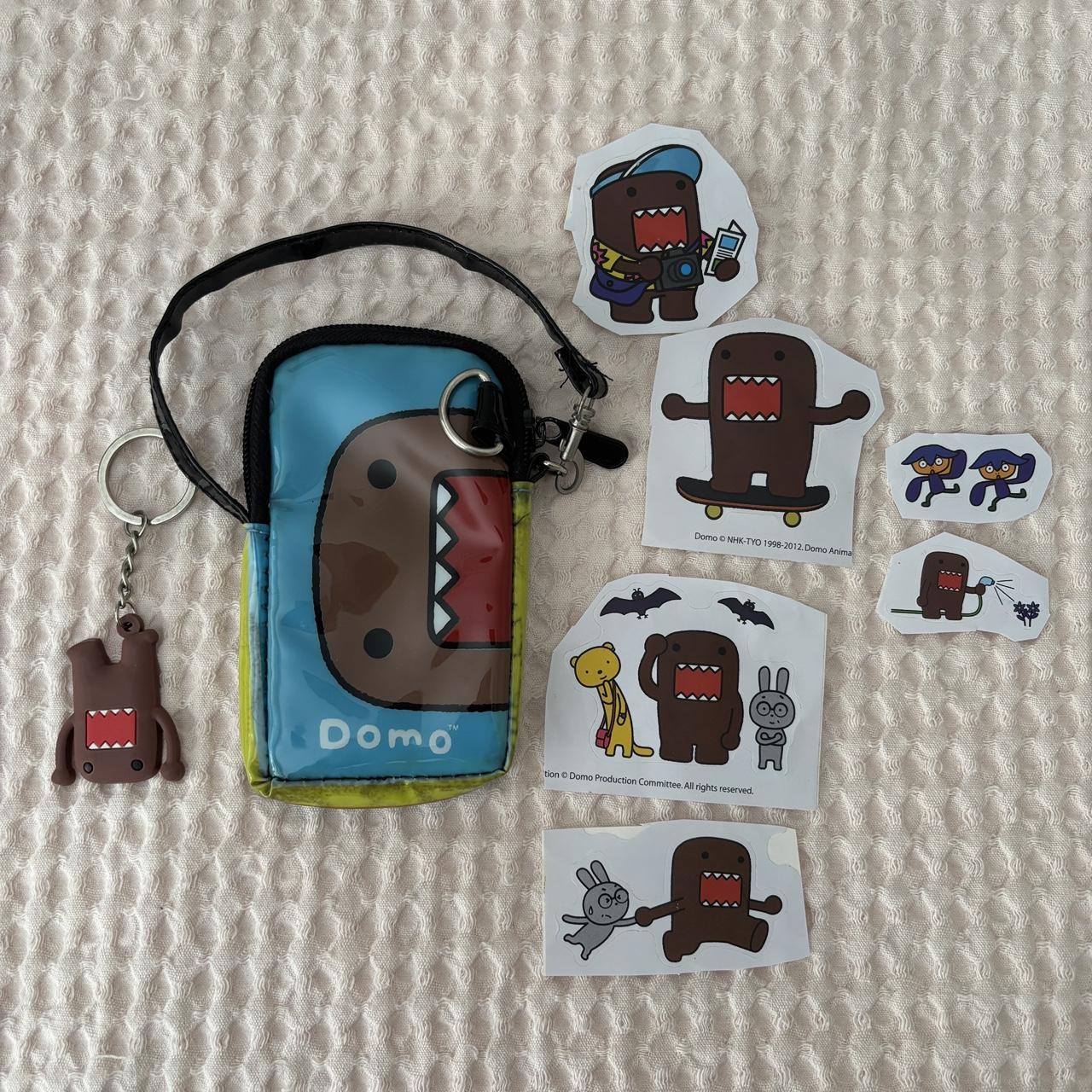 domo keychain, mini pouch and stickers bundle unsure... | Depop