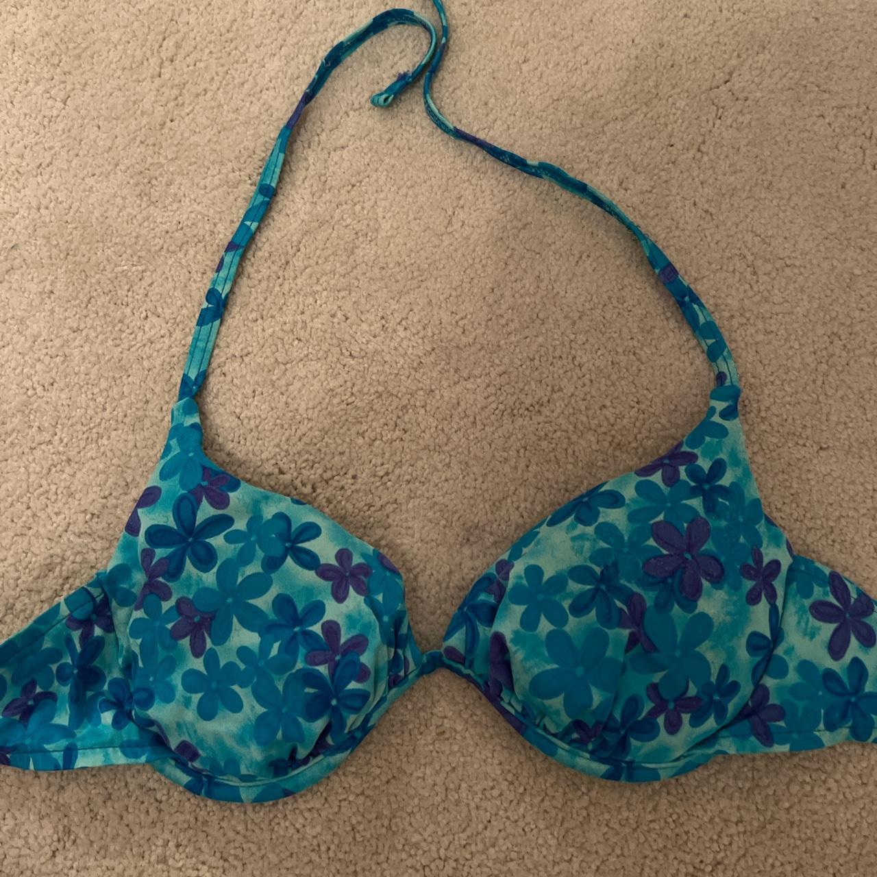 Vintage Bikini Top Push Up Padding Fits Xs S Cub Depop