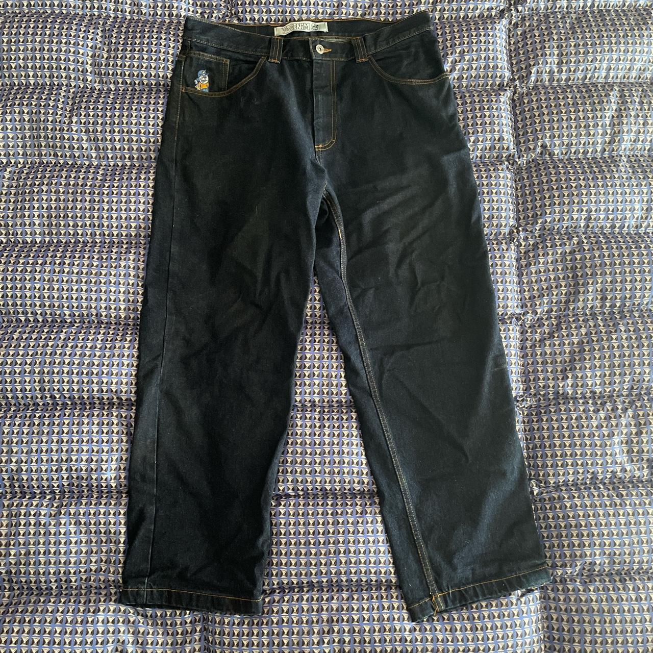 polar 93 denim dark denim blue light stitching size... - Depop