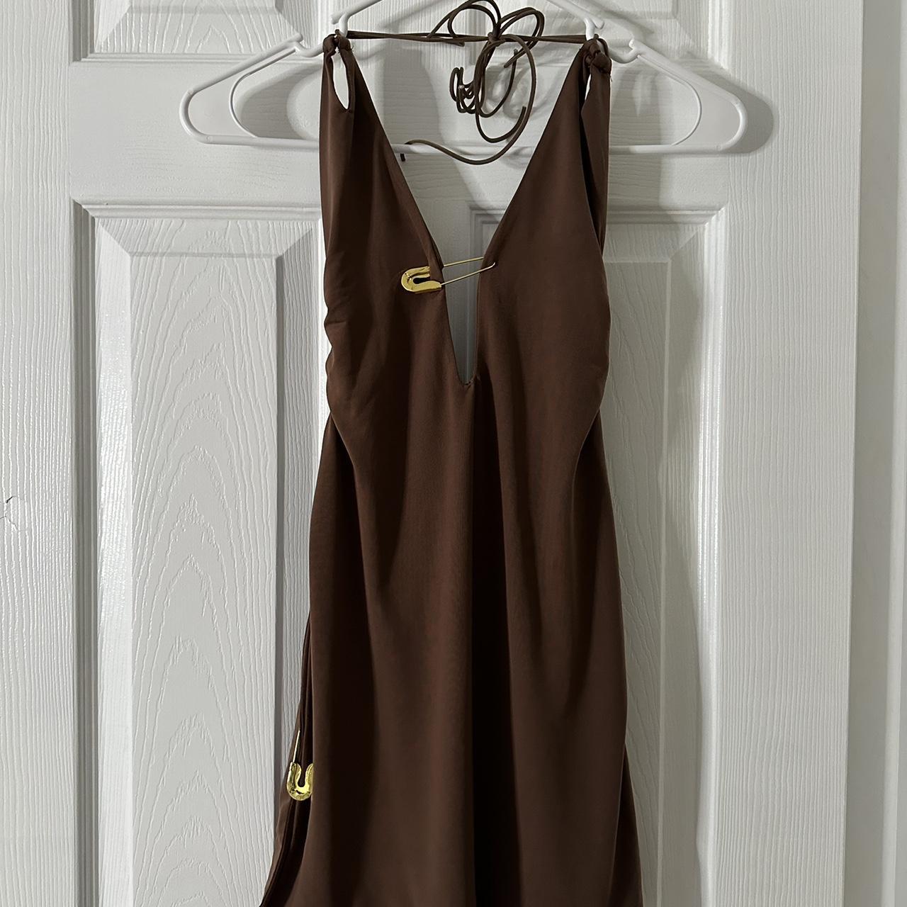 White Fox Brown paperclip dress in XS. So cute and... | Depop