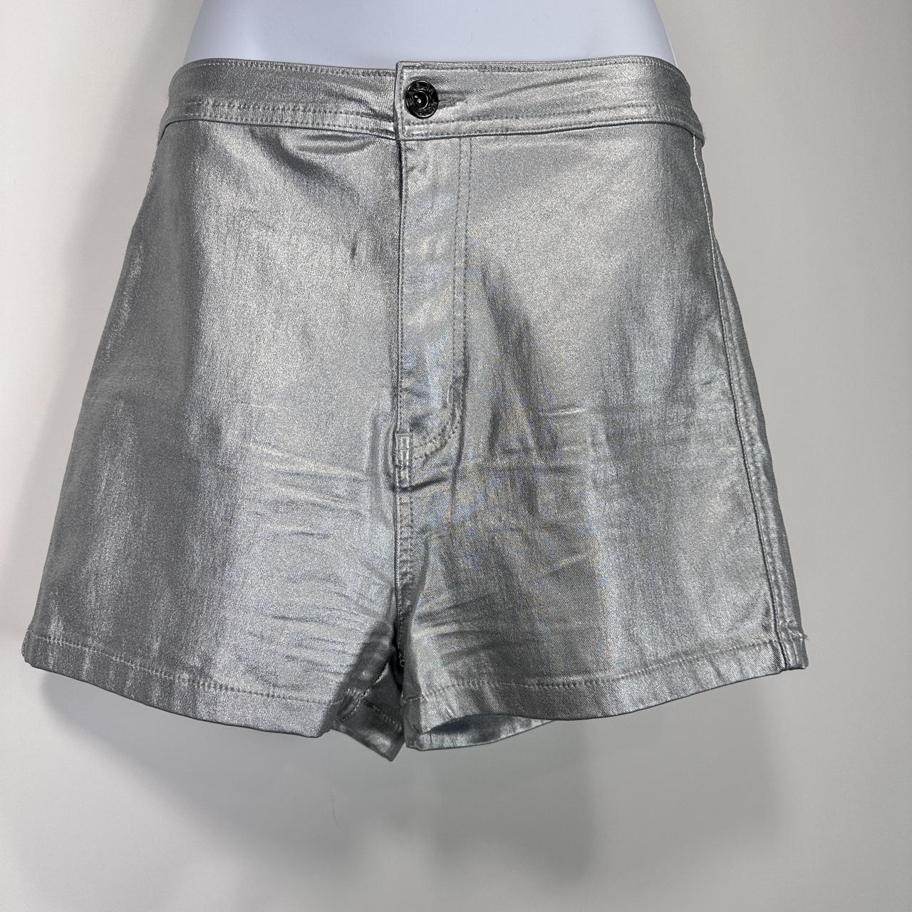 JC & JQ Silver Disco Shorts Condition:... - Depop