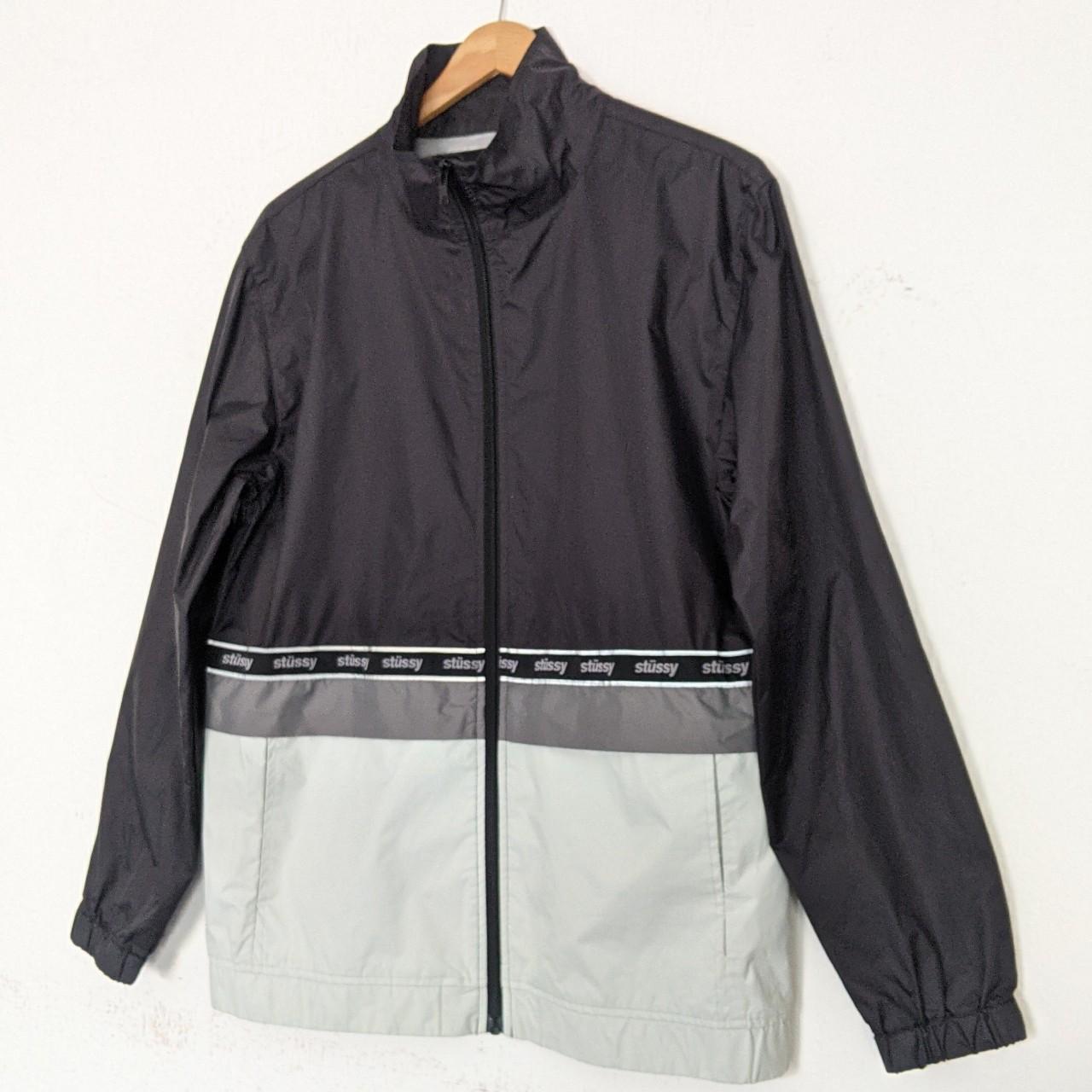 Stüssy Men's Black and Grey Jacket | Depop