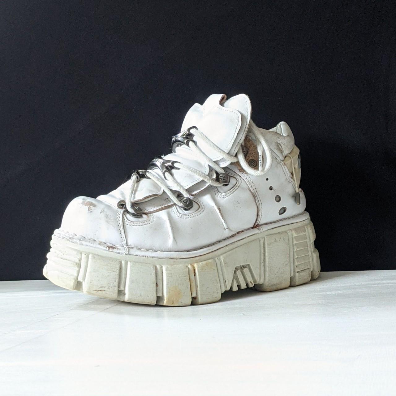 New Rock Tank 106 white leather sneakers. Grazed... - Depop