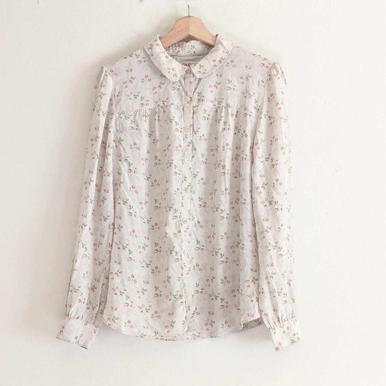 Vintage 90s cottage -core silk blouse by Cath... - Depop