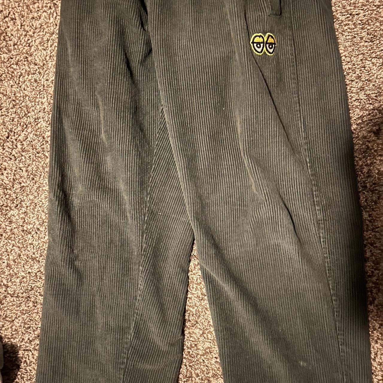Green crooked, skater pants Great corduroy no flaws... - Depop