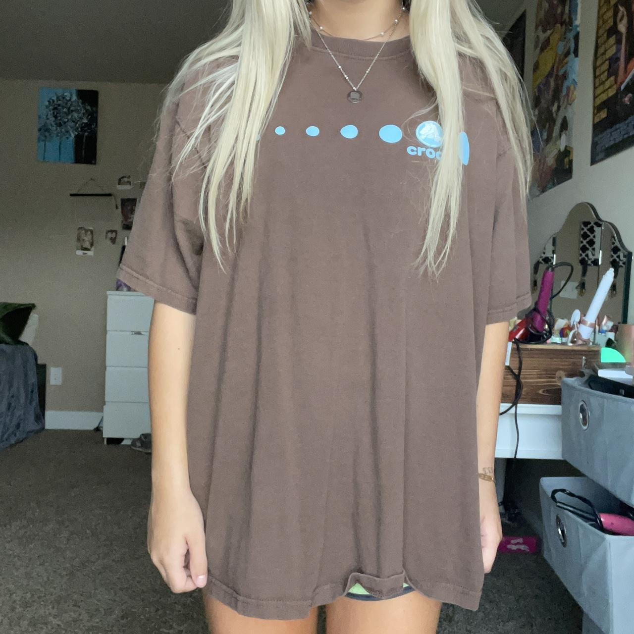 Crocs Women's Brown T-shirt | Depop