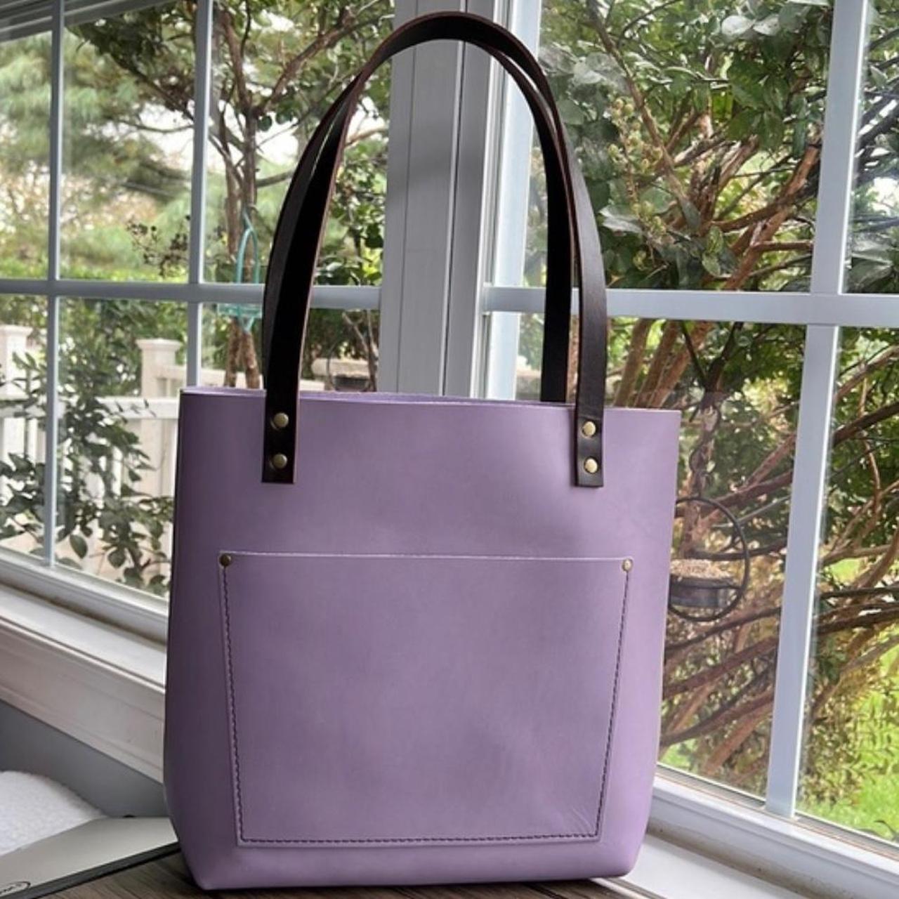 Portland Leather Goods- Medium Lavender Zipper Tote!... - Depop
