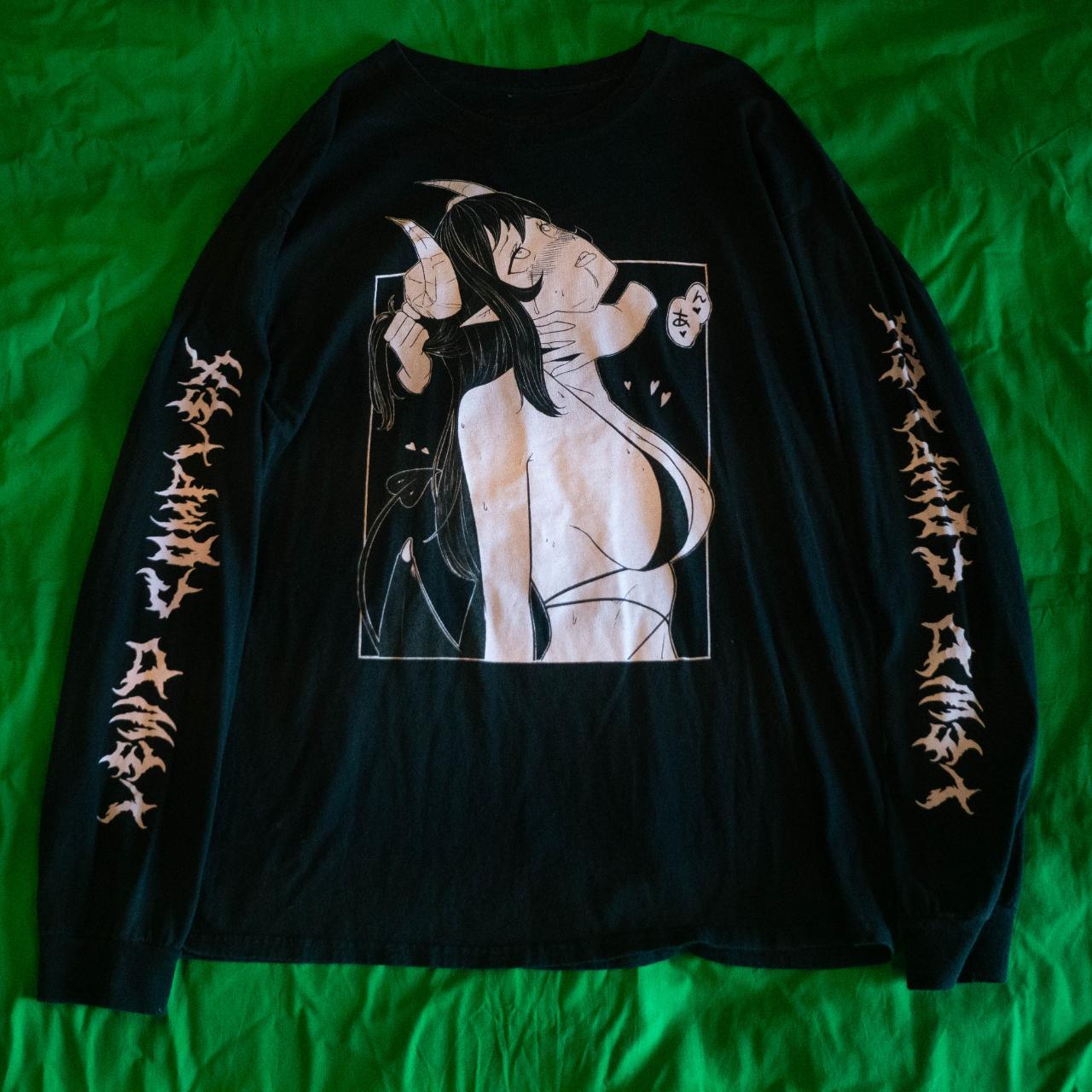 Lewd Complex Metal Font Anime Bikini Demon Girl... | Depop