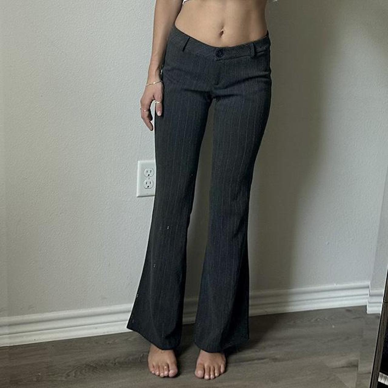 Vintage early 2000s low rise flared dress pants.... - Depop