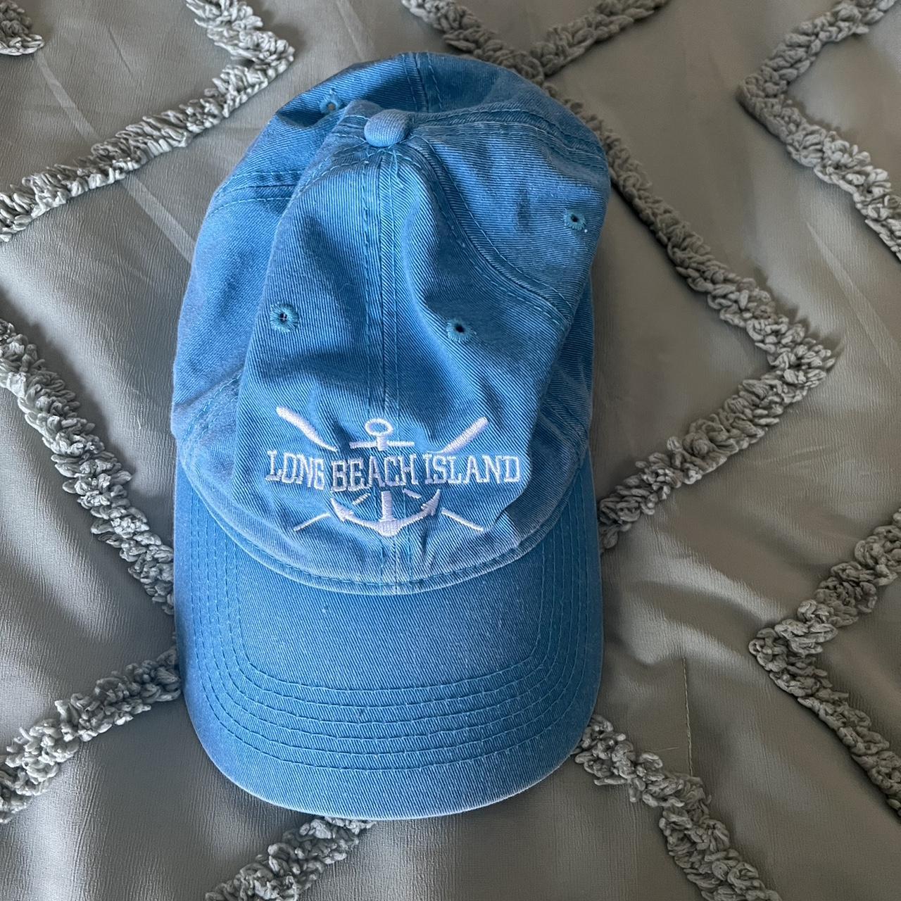 Blue Long Beach Island Anchor Baseball Cap Super... - Depop