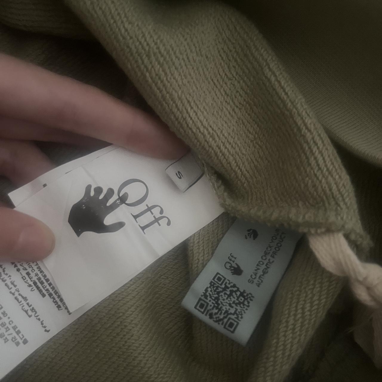Pictures of off white hoodie labels - Depop